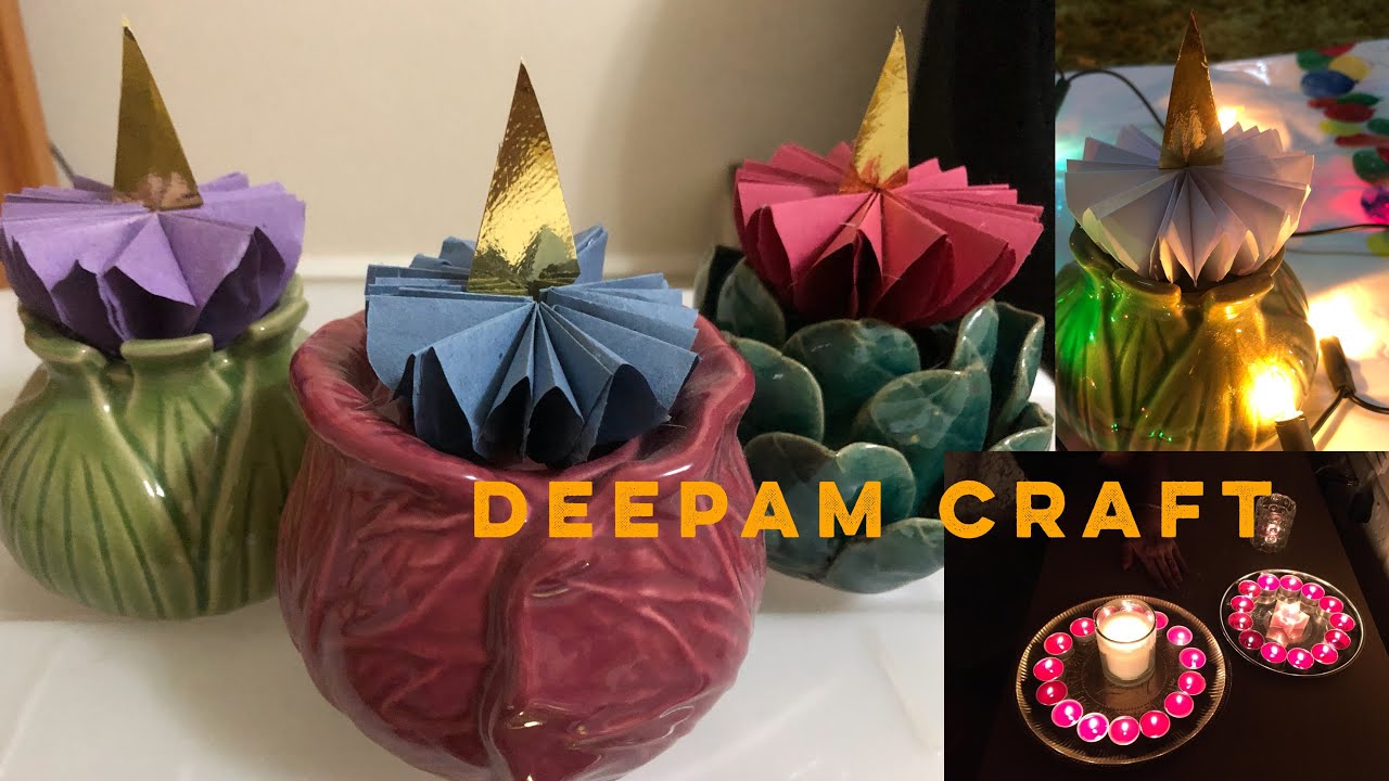 How to make deepam using paper for kids| DIY paper diya | art and craft ...
