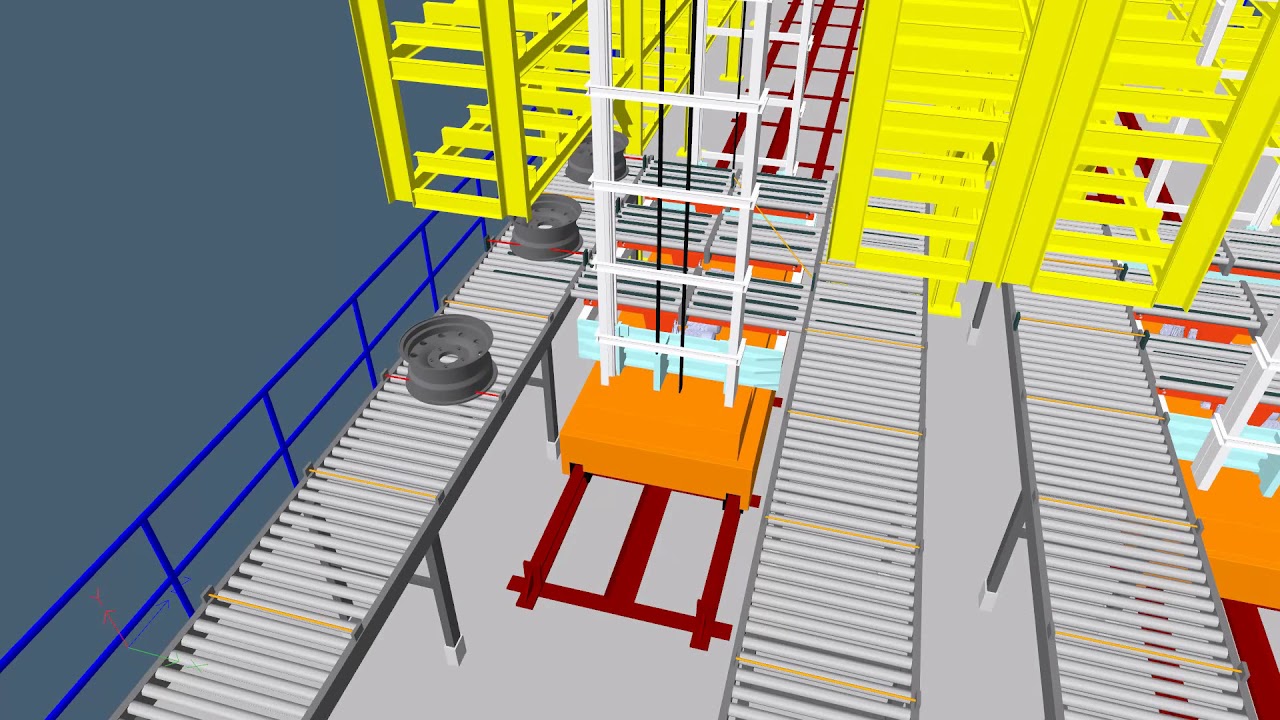 ASRS Project Simulation for Wheel Industry - YouTube