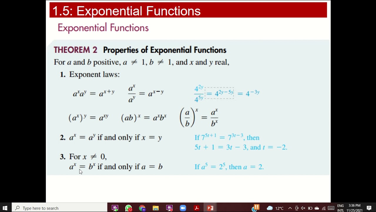 01 Math103 Economics CH1.5 Exponential Functions - YouTube