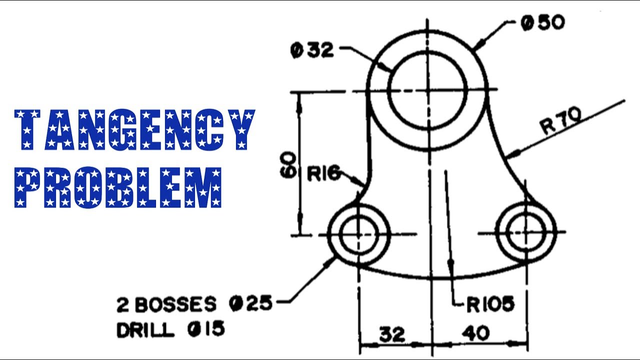 TANGENCY PROBLEM 8 || Tangency || Tangency problems || Engineering drawing || Technical drawing ...