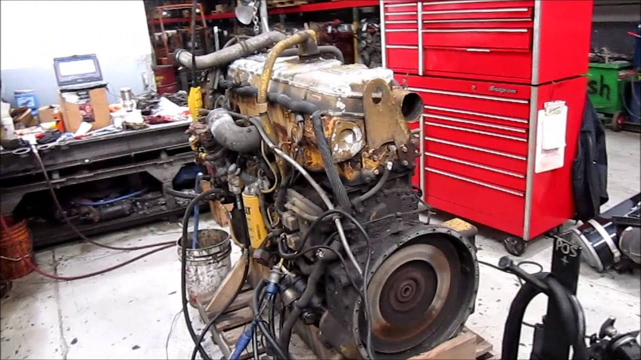 1996 Cat 3406E Diesel Engine 5EK Running - YouTube