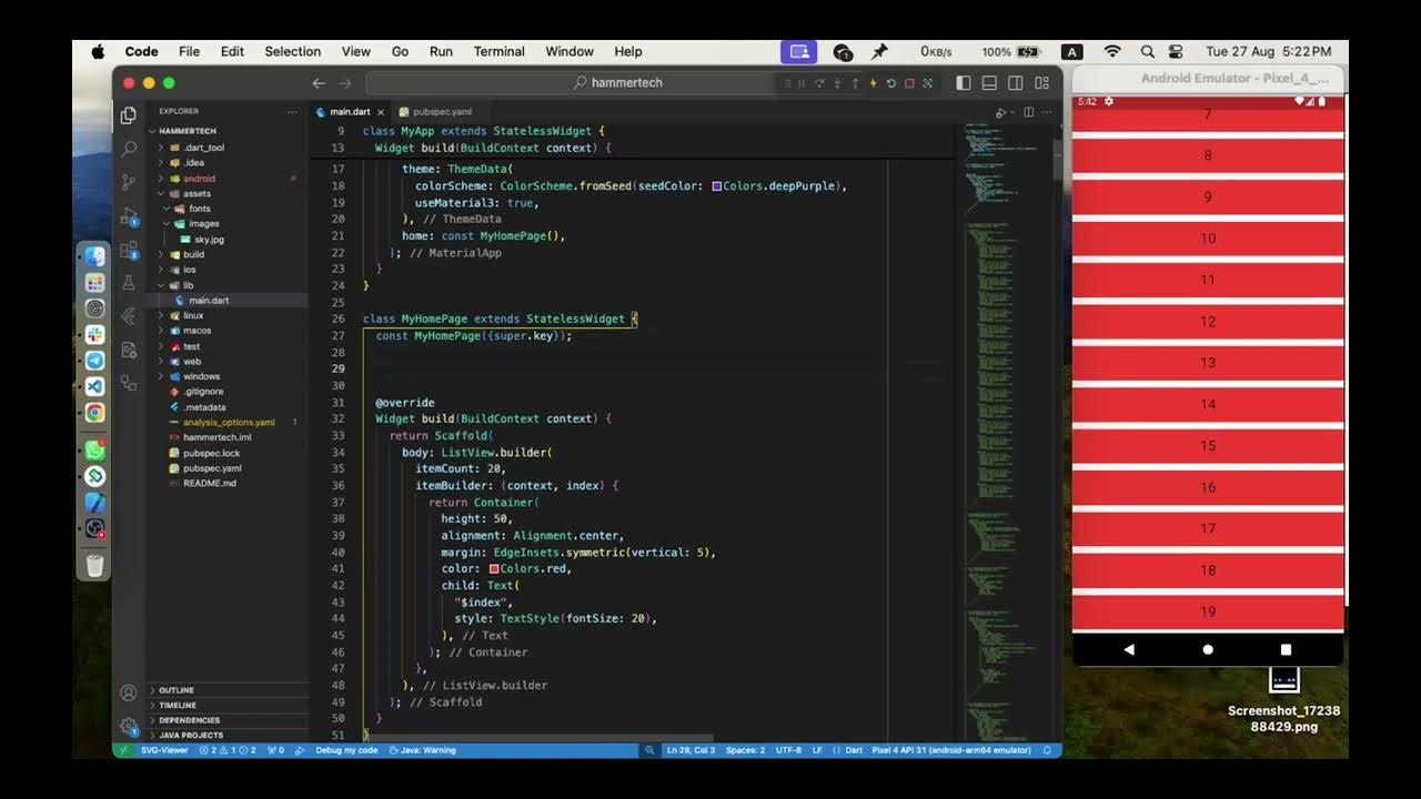 13. ListView.builder() Widget Using List - YouTube