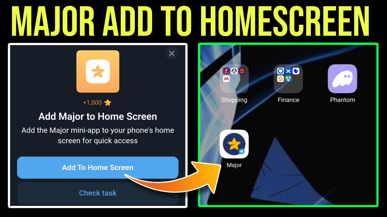 Add Major To Home Screen | Add Major To Home Screen Task | How To ...
