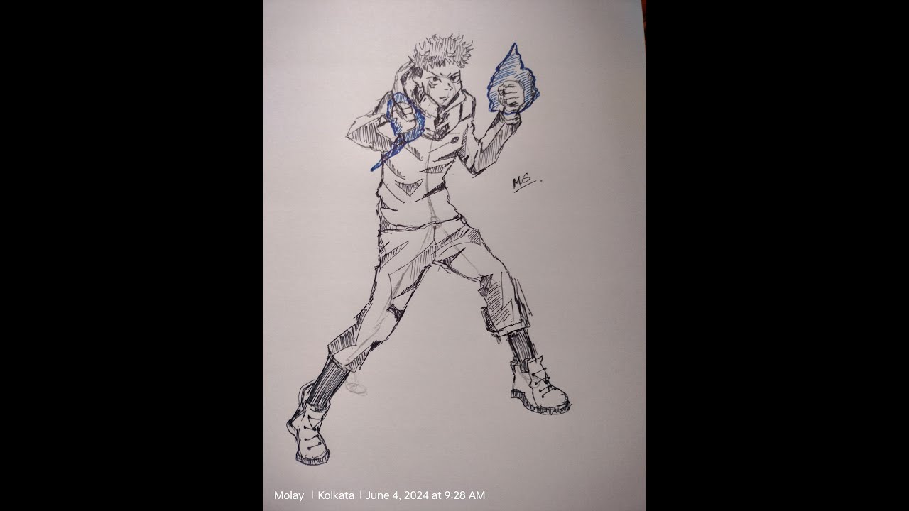 Drawing Anime Character| Step by Step process | Itadory Action pose ...