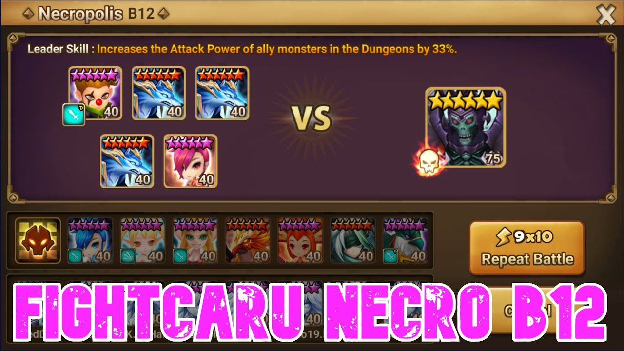 Late Game Necropolis B12! Summoners War - YouTube