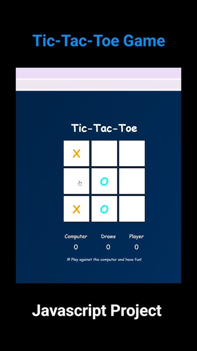 Tic Tac Toe Game Using Javascript Javascript Project Tic Tac Toe Javascript Tic Tac Toe