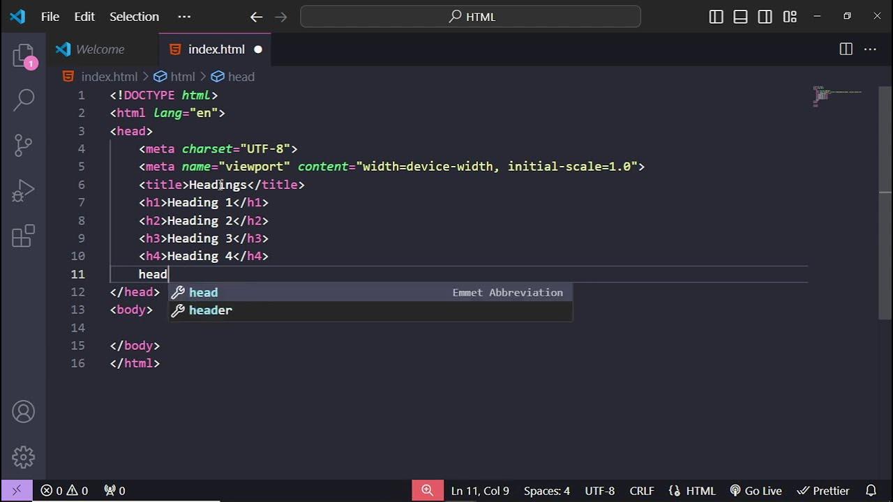 How to use the Heading tags in HTML5. with CodeCogs - YouTube