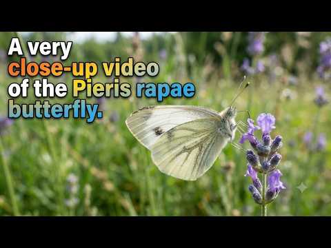 A very close-up video of the Pieris rapae butterfly.