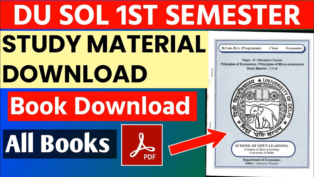 1st Semester Ki 📚 Book's Free Download PDF File || Du Sol 1st Semester ...