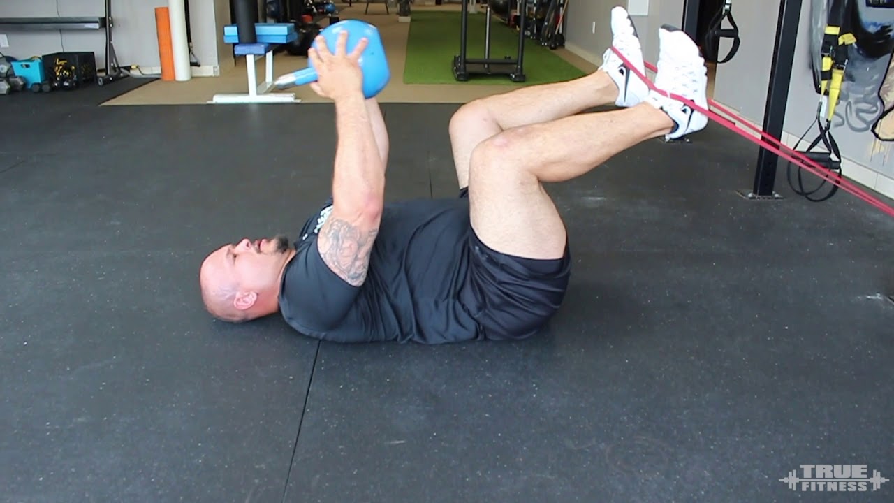 Banded Deadbug Hold with KB Pullover - YouTube