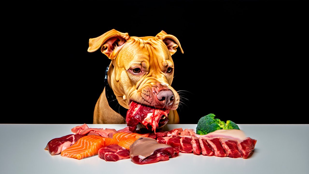 PITBULL ALEX EATING RAW FOODS ASMR#asmr #aivideo #mukbang - YouTube
