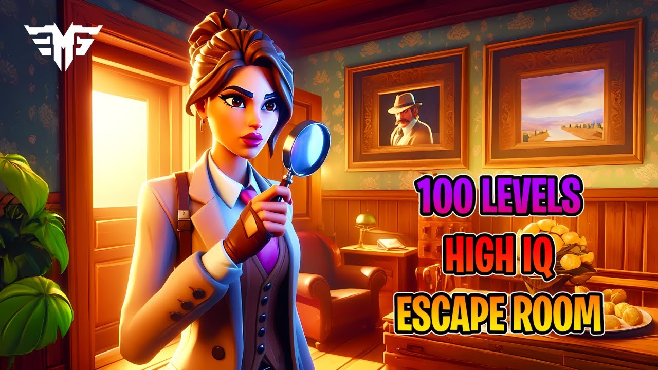 100 LEVEL HIGH IQ ESCAPE ROOM (All Levels Tutorial) FORTNITE - YouTube