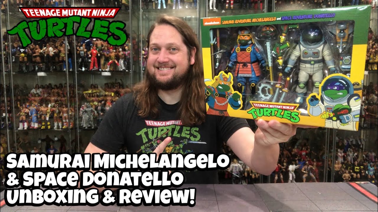 Samurai Michelangelo & Space Donatello TMNT NECA Unboxing & Review ...