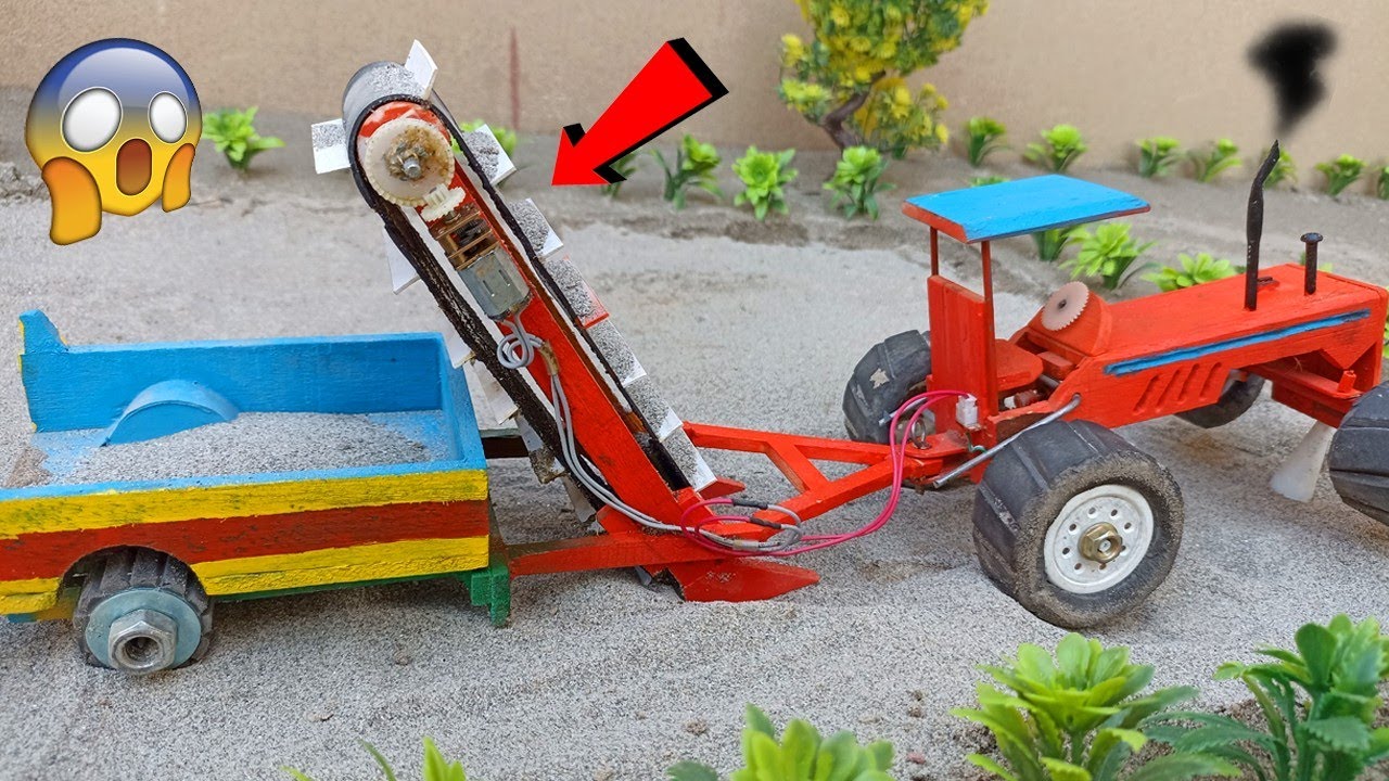 Diy tractor trolley loading new technology | science project | mini ...