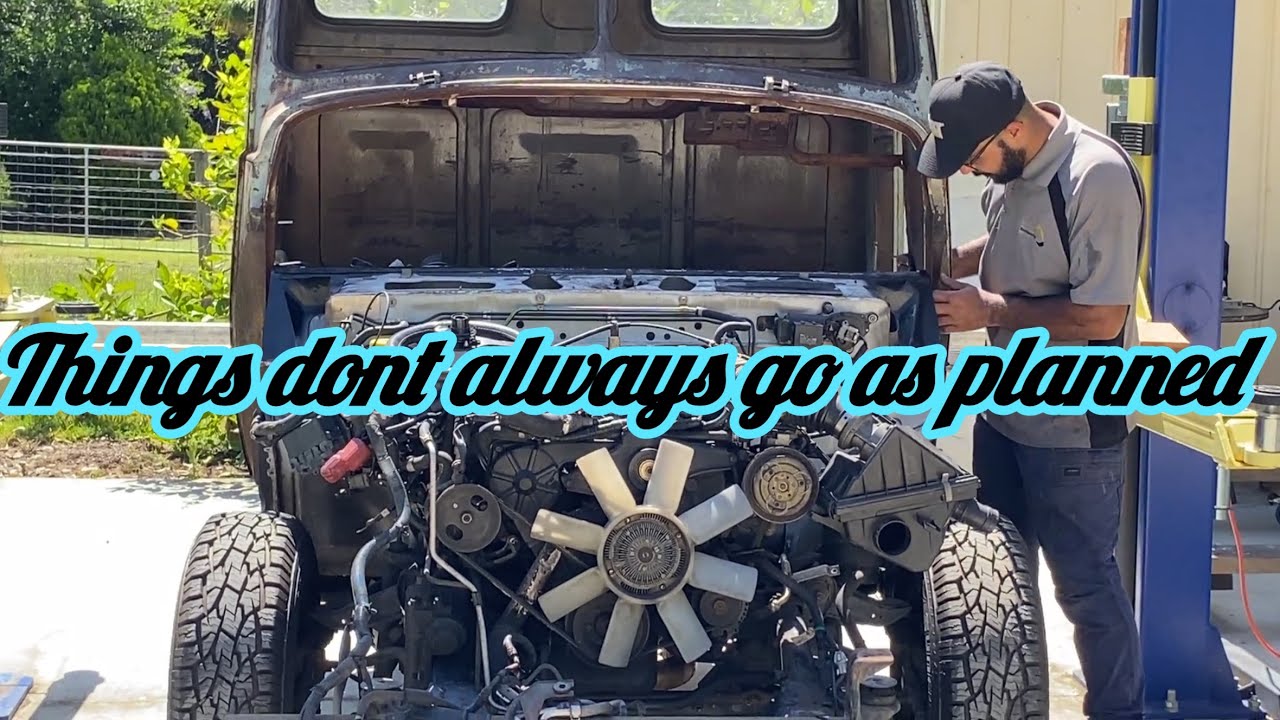 1957 commer patina truck cab swap on d22 chassis PT2 - YouTube