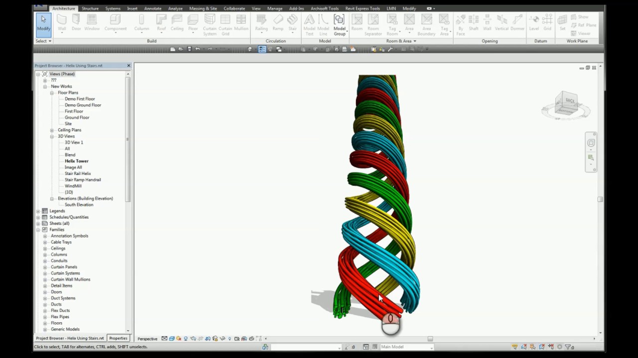 Helix Forms in Revit (Using Stairs as a Framework) - YouTube