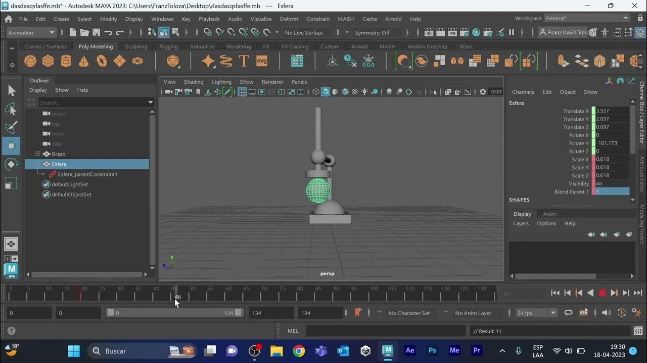Mover objeto con brazo mecánico - Maya Parent Constraint - YouTube