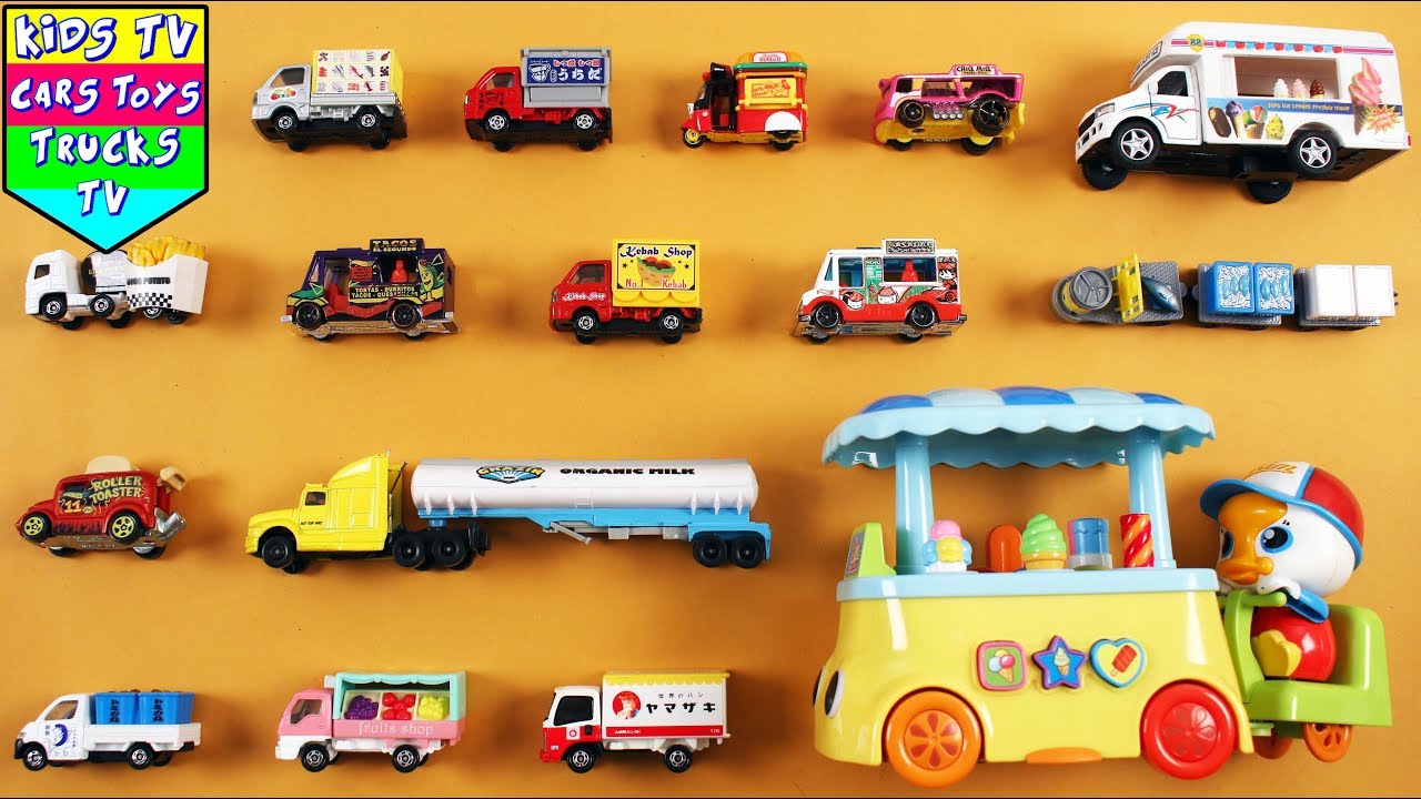 Learn Types Of Food Vehicles For Children | Cartoon Car Videos - YouTube