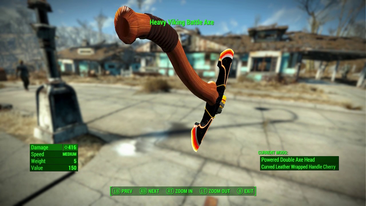 Fallout 4 Mod Review Viking Battle Axe - YouTube