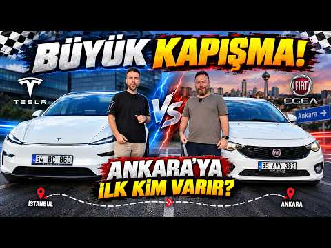 Elektrikli Tesla, Dizel Egea’ya Karşı! İstanbul’dan Ankara’ya Hangisi Daha Önce Varır?