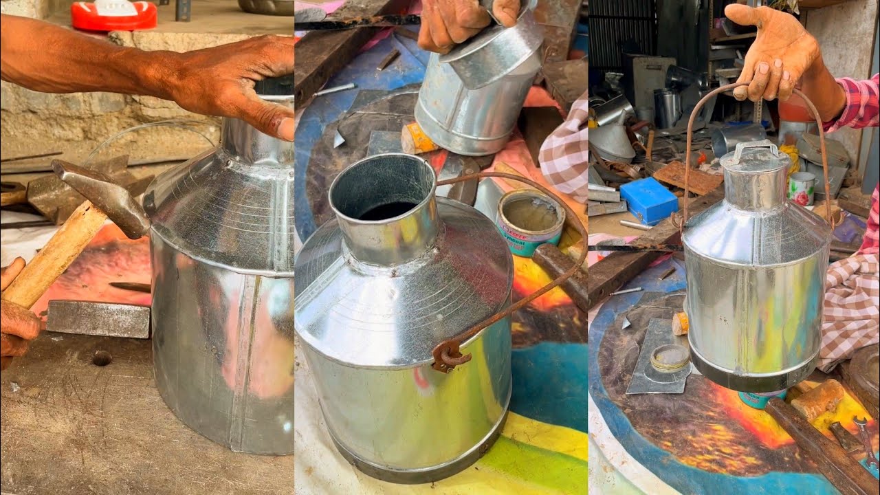 Amazing Process Of Milk Storage Can Making from scratch | Indian ...