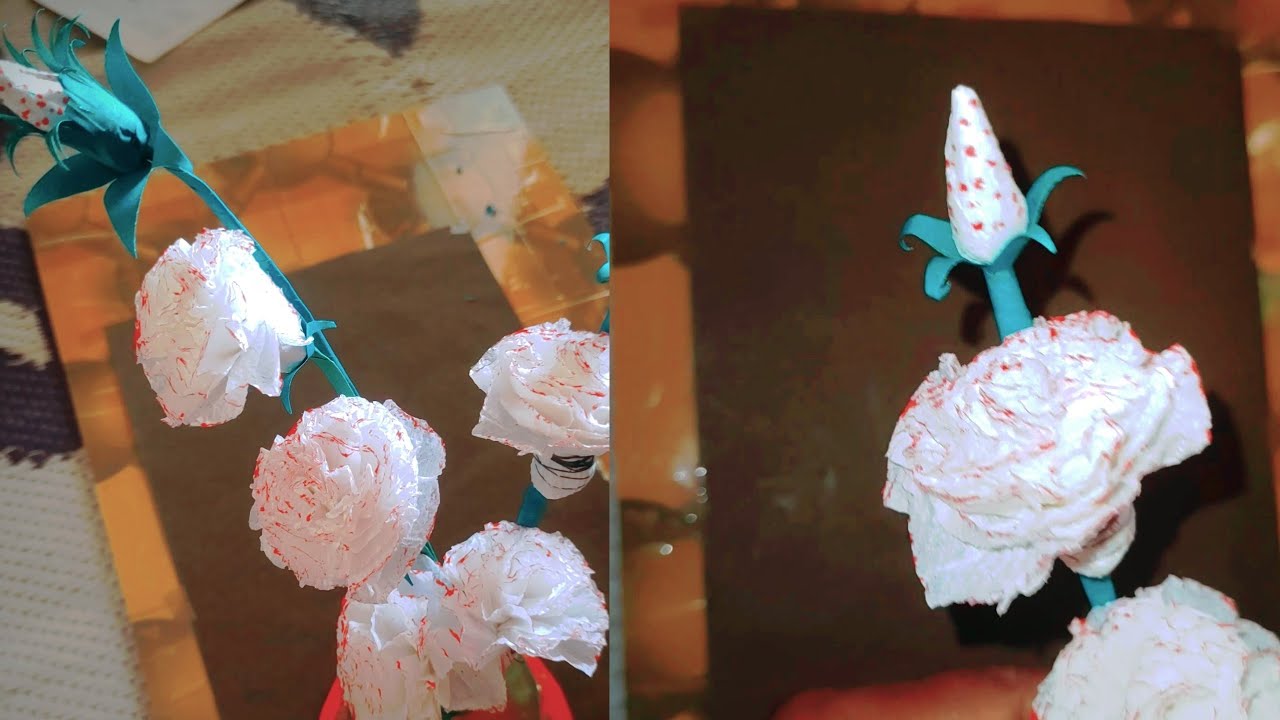 How to make beautiful flower stick from tissue paper - tissue paper ...