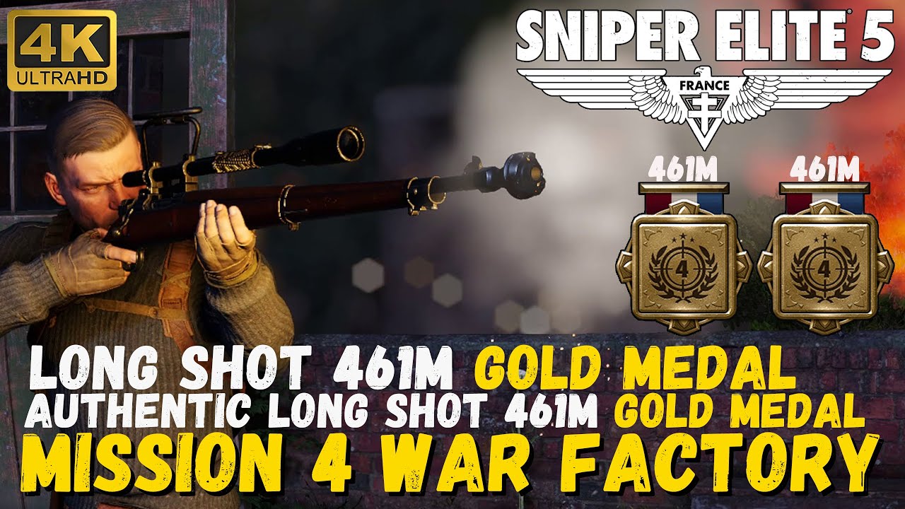 Sniper Elite 5 Mission 4 Authentic Long Shot Gold Medal/4K - YouTube