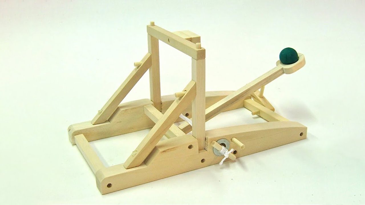 How to make a wood toy catapult - YouTube