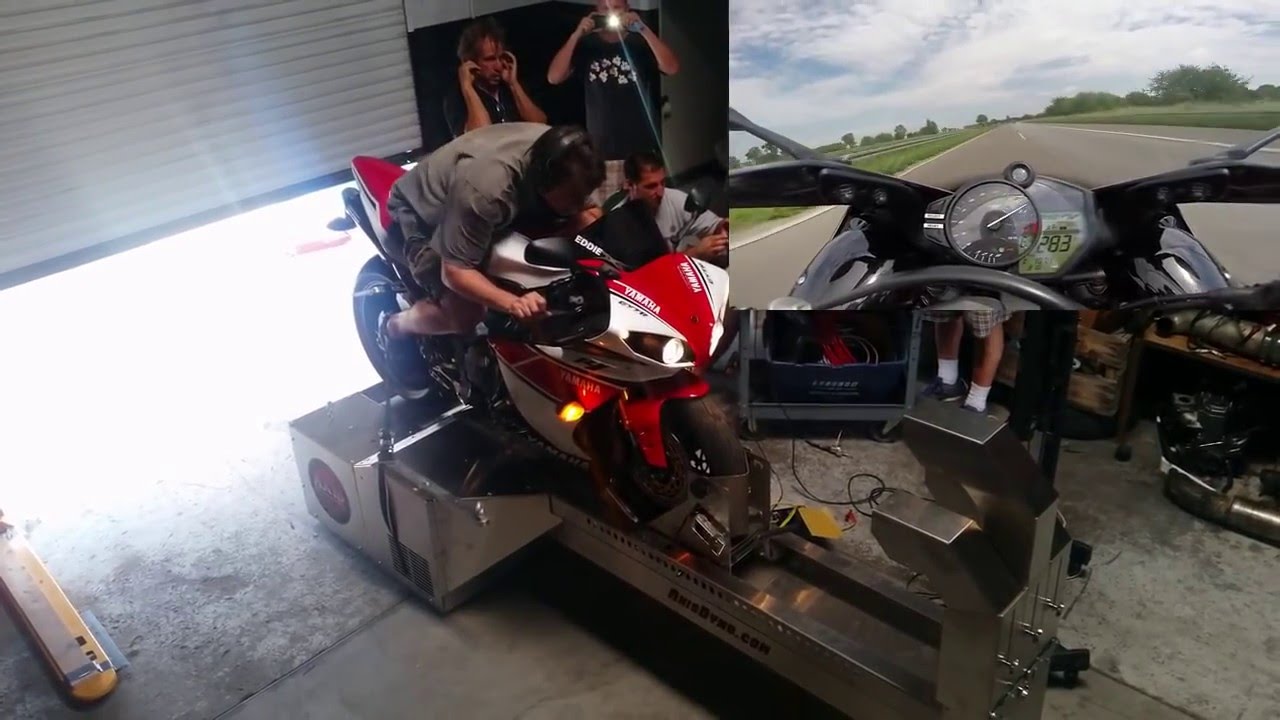 Yamaha R1 Top Speed Run Axis Dyno VS Autobahn (Germany) - YouTube