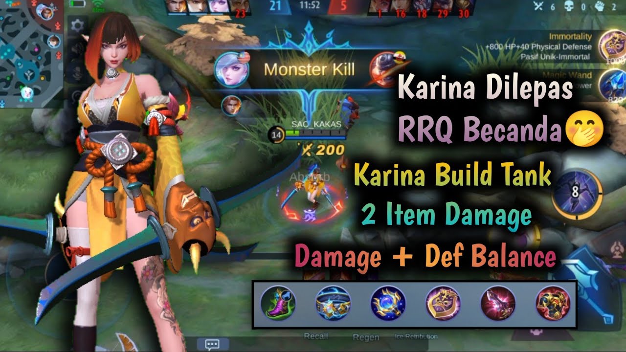Karina Build Tank, Karina Dilepas RRQ Becanda, Karina Gameplay Mobile ...