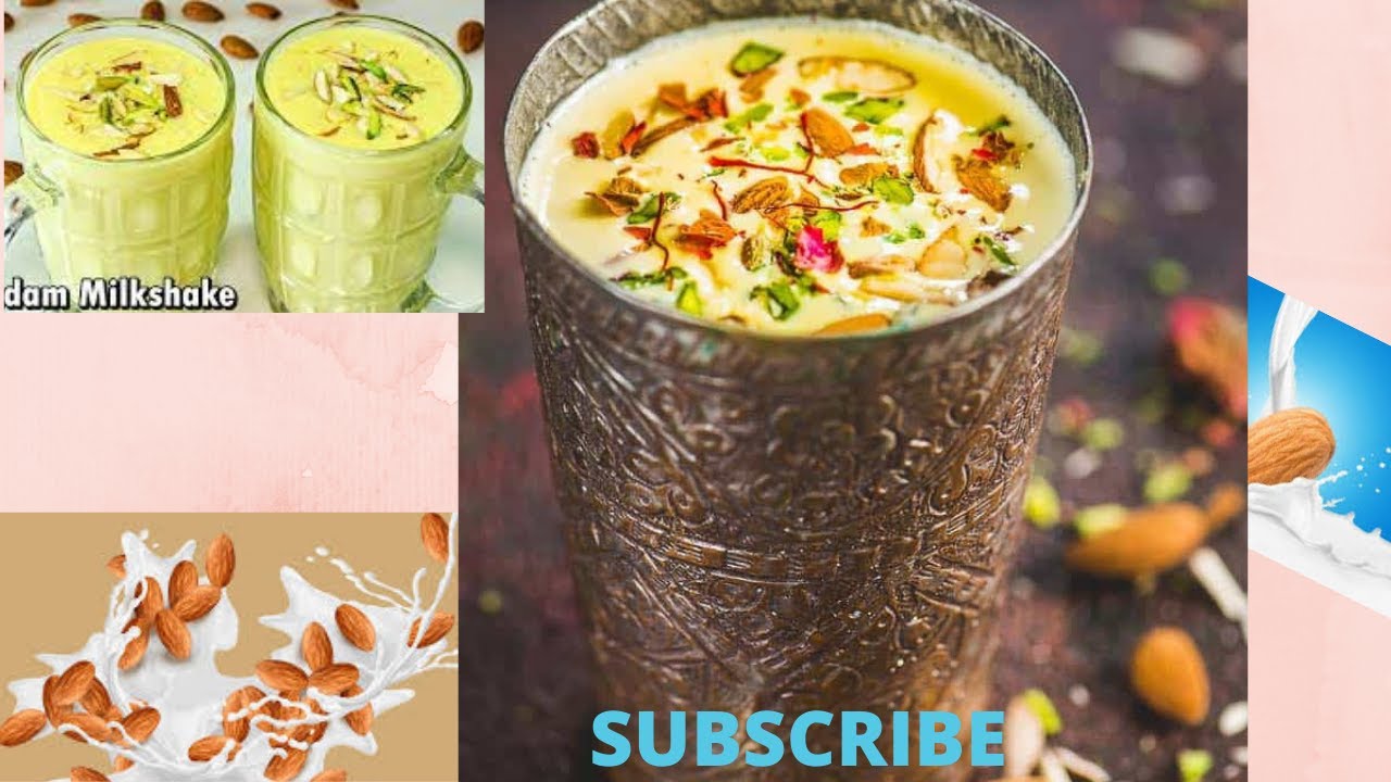 घर पे बनाए हेअल्थी बादाम मिल्कशेक | Kesar Badam Milkshake Recipe ...
