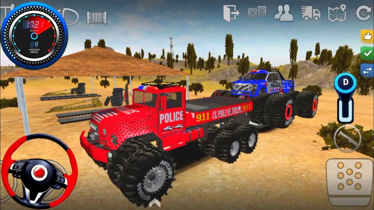 Off-road Outlaws Offroad Multiplayer US Police Monster Truck Mud Racing ...