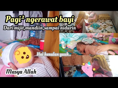 Vlog ngurus bayi dari mijit sampai bayi tidur pules / kegiatan ibu rumah tangga