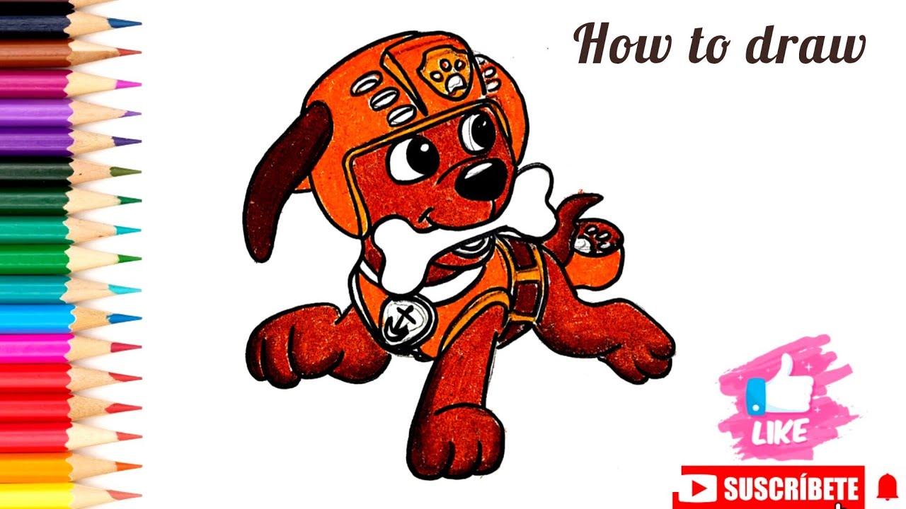 how to draw zuma easy #art #drawing #cartoon #cartoondrawing #pawpatrol ...