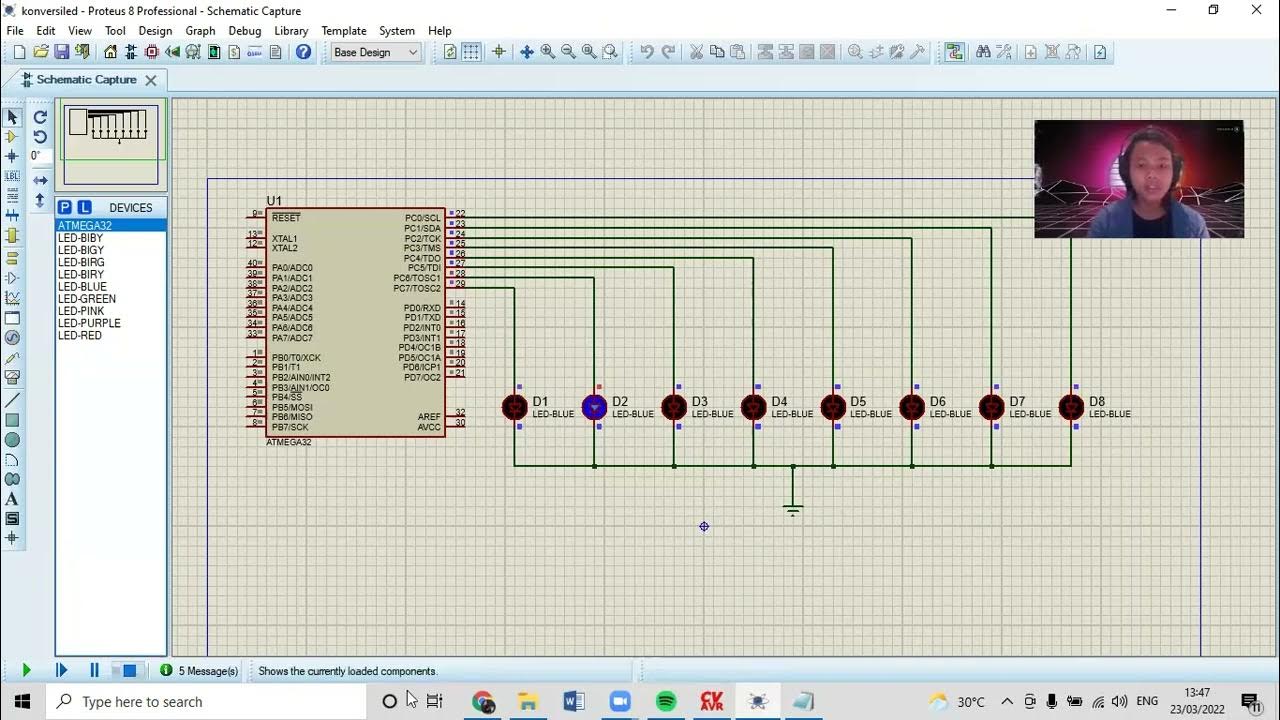 konversi pada program blingking led proteus CVavr - YouTube