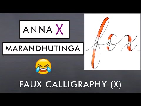 How to write 'x' and fox in Faux Calligraphy | Pen or Pencil - YouTube