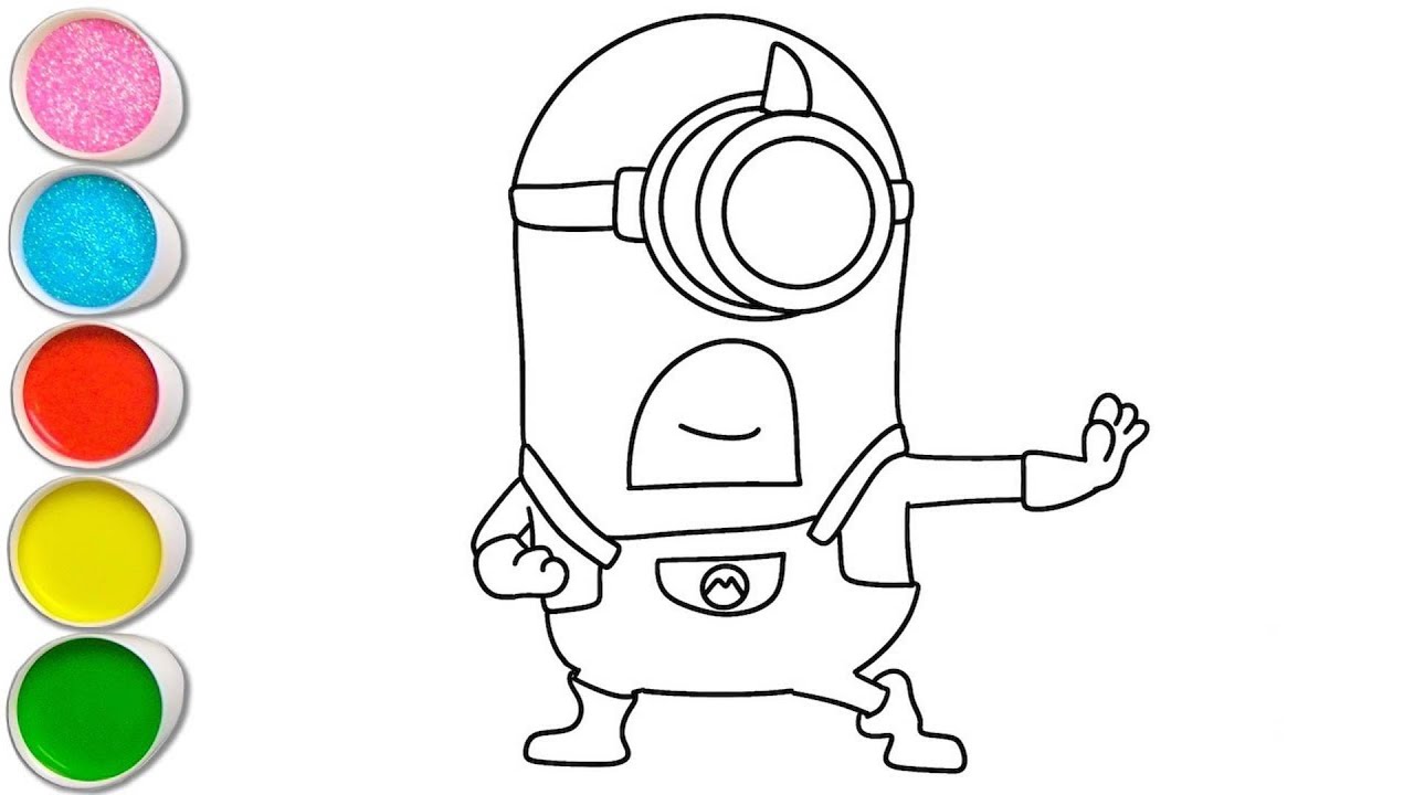 Cute Mega Minion Mel Drawing for kids, Painting & Coloring for kids ...