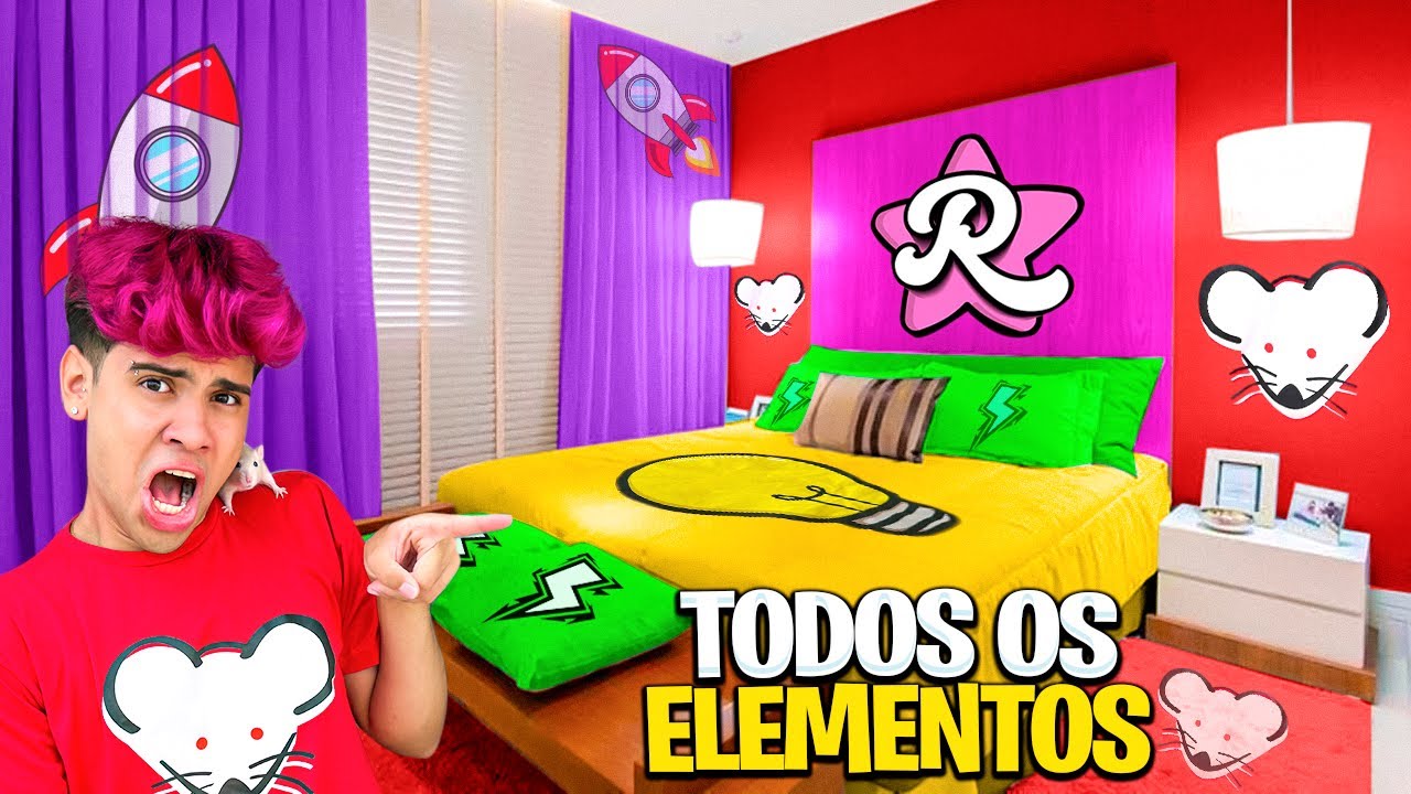 CRIEI UM QUARTO DOS ELEMENTOS DOS ROSA! - YouTube