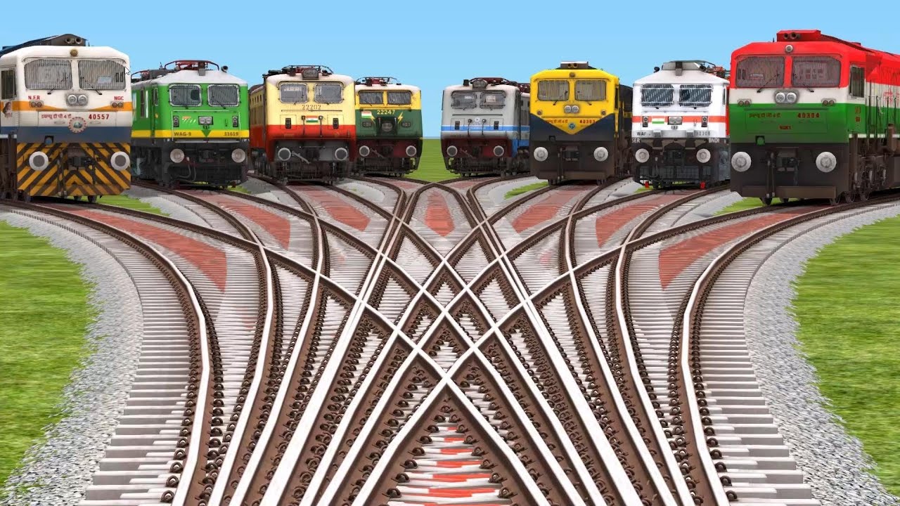 Every Trains Crossing On Bumpy Railroad tracks - YouTube