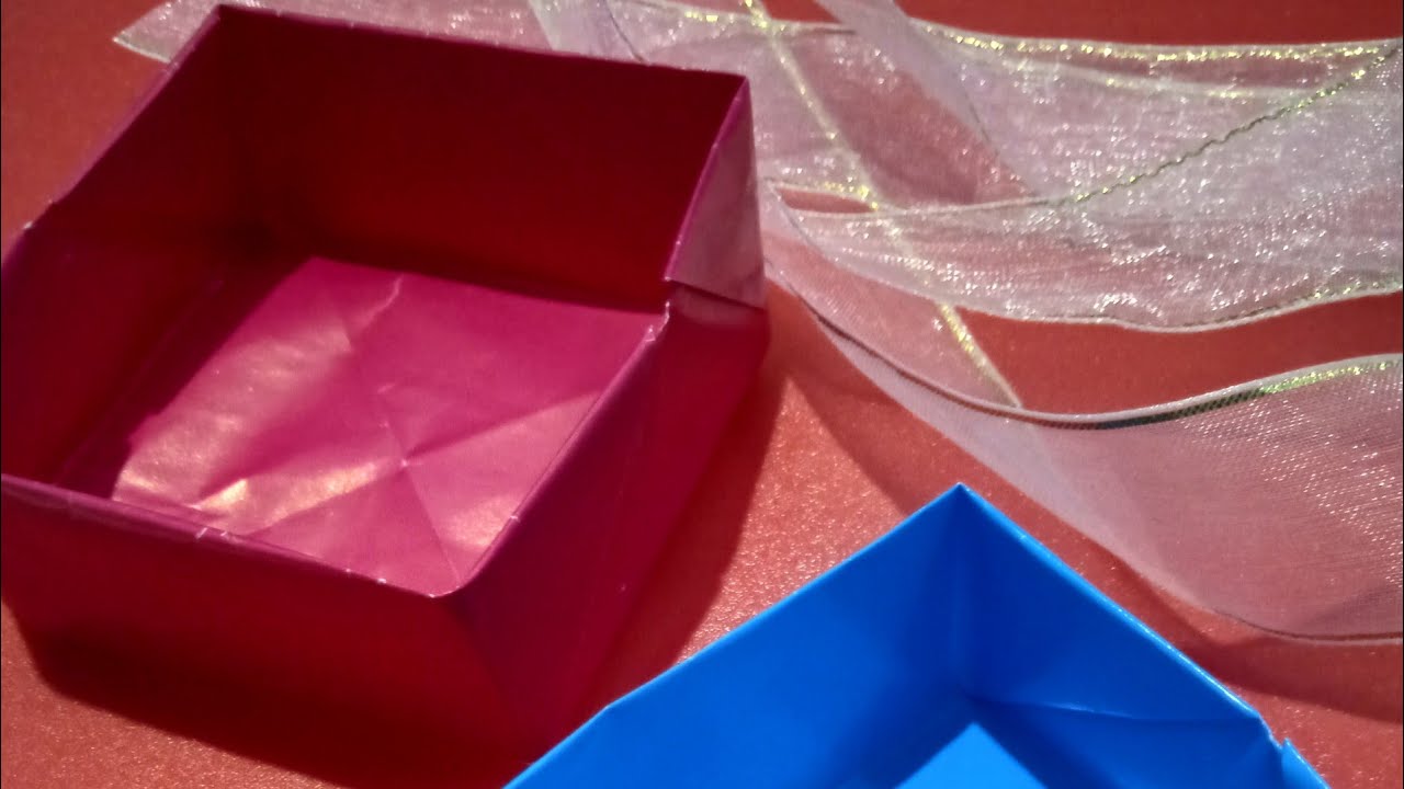 cara membuat kotak persegi origami-make an origami square box - YouTube