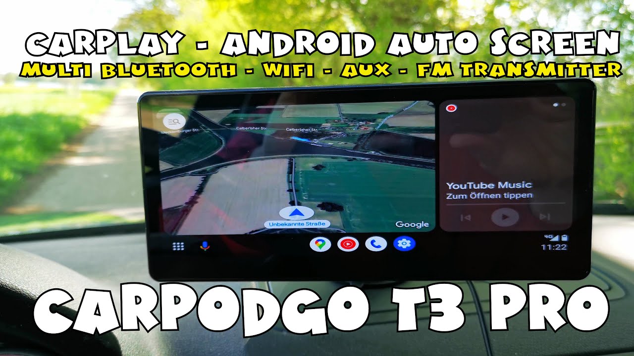 2024 CarpodGo T3 Pro 60FPS Carplay / Android Auto Display Screen - YouTube