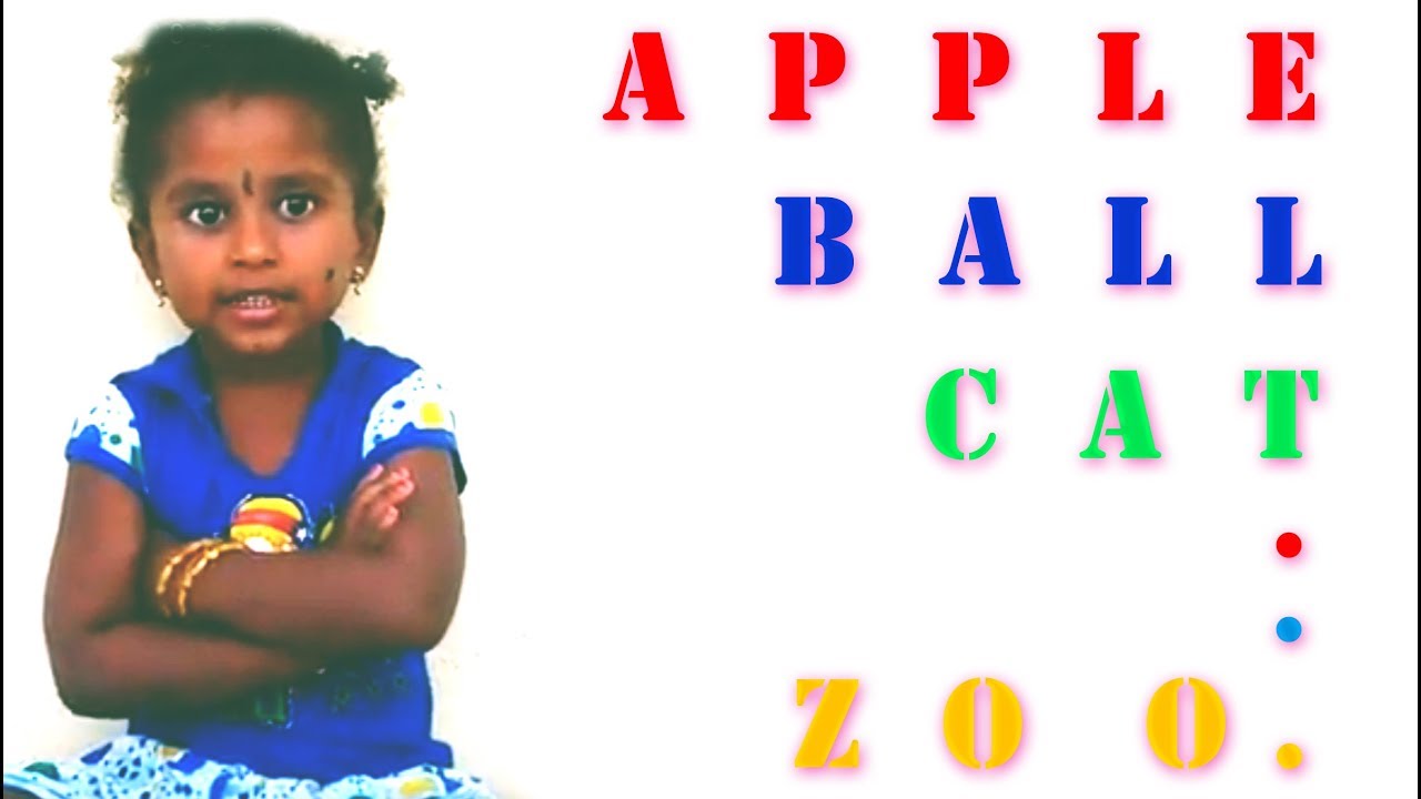Alphabet Words a to z with Spelling APPLE BALL CAT | Nursery kids ...