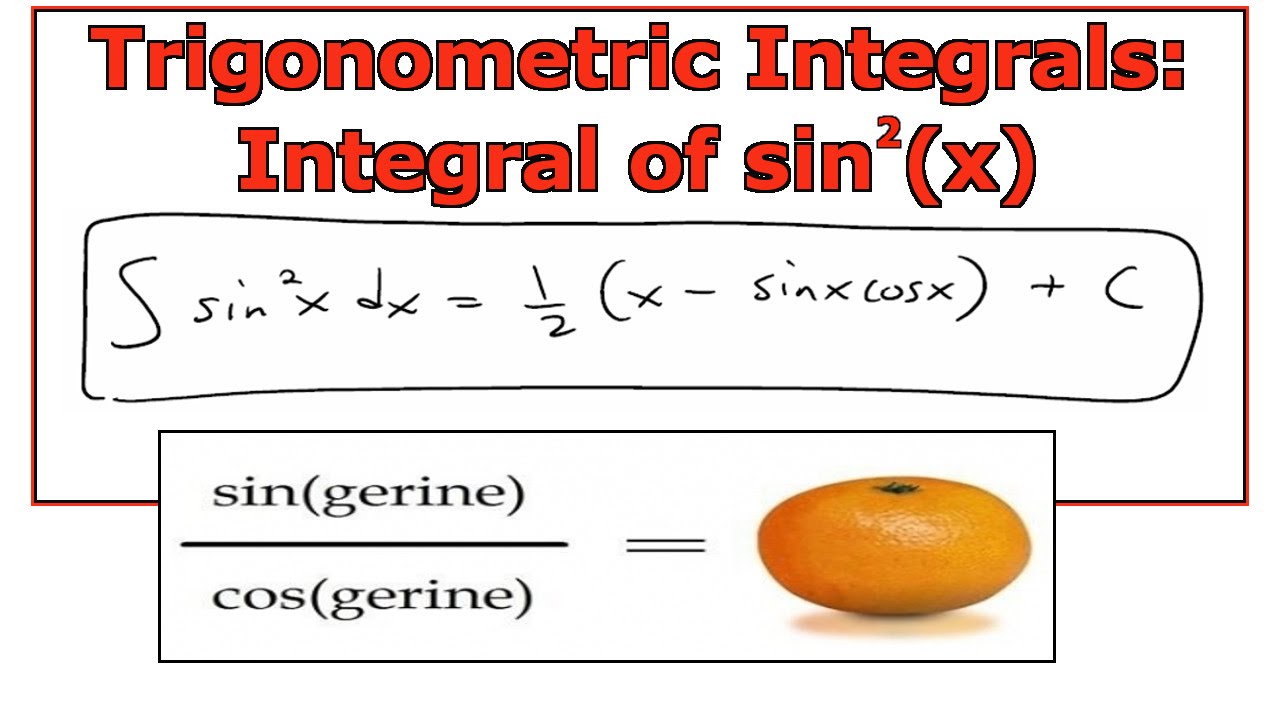 Trigonometric Integrals: Integral of sin^2(x) - YouTube