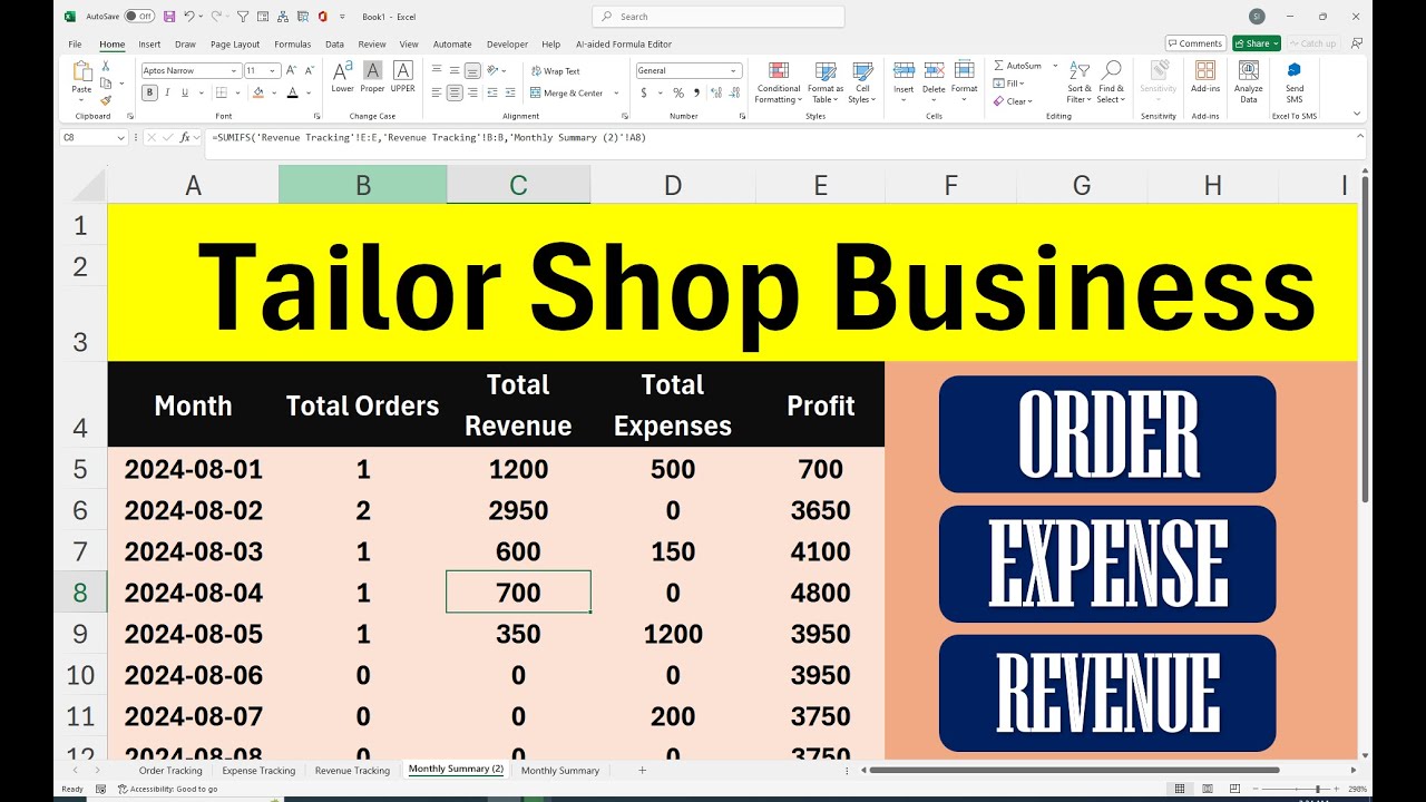 How to Maintain an Excel Sheet for Your Tailor Shop Business ...