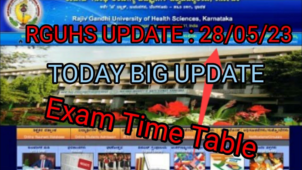 RGUHS UPDATE : 28/05/23||RGUHS Updates Today || Rajiv Gandhi University ...