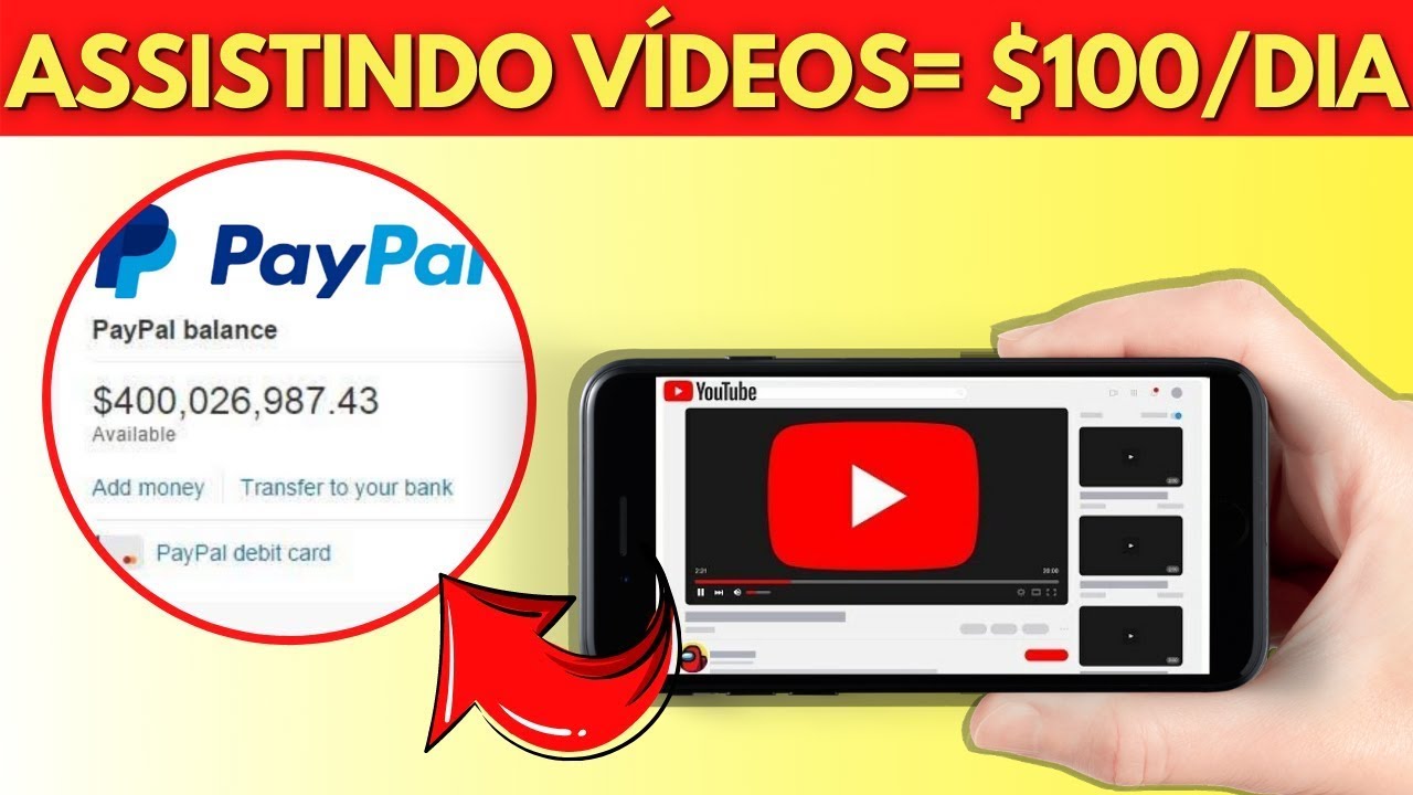 Ganhe dinheiro com o PayPal assistindo vídeos no YouTube (5 vídeos = R ...