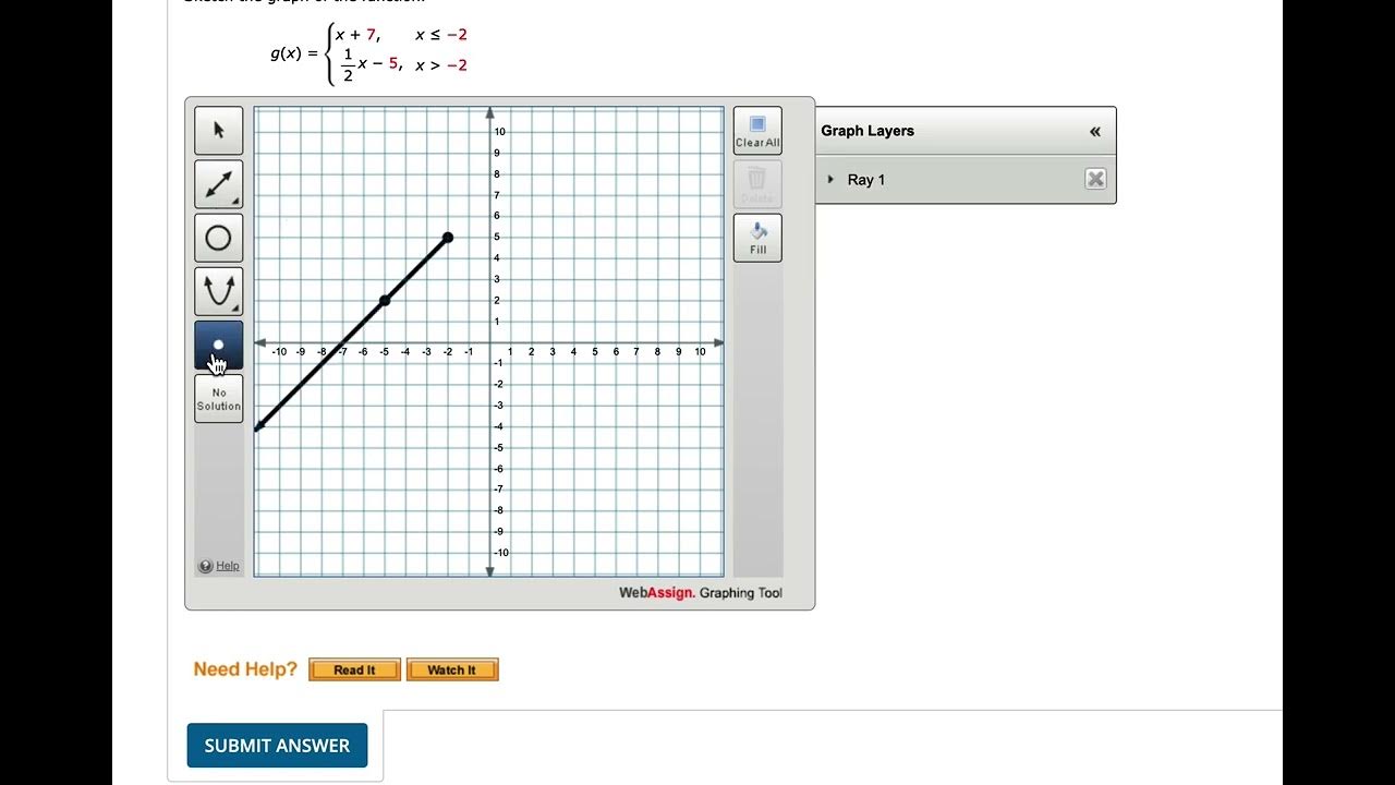 Graph Piecewise Functions on WebAssign - YouTube