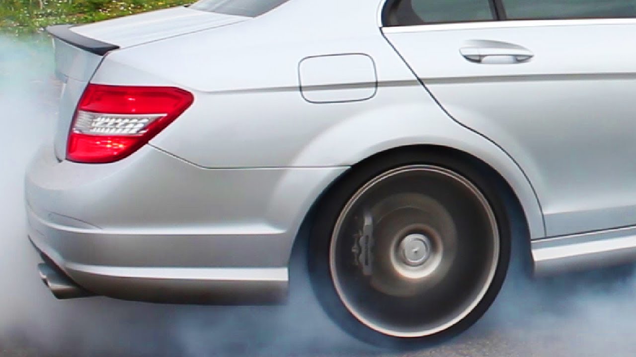 Mercedes C63 AMG in Action Best of 2013 Onboard Burnout Kickdown ...