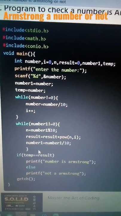 check a number is Armstrong and not #cprogramming #hackerrank #coding #leetcode - YouTube