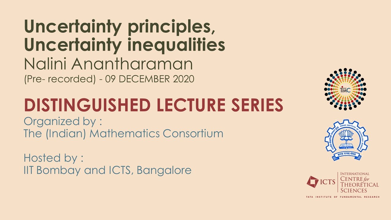 Uncertainty principles, Uncertainty inequalities by Nalini Anantharaman ...
